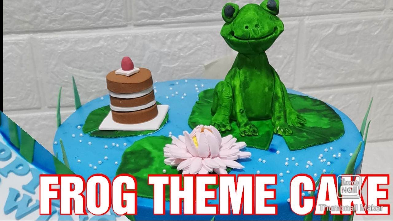 frog theme cake / how i design a frog theme cake - YouTube