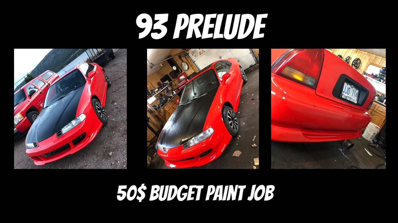 93 Honda prelude 50$ paint job - YouTube