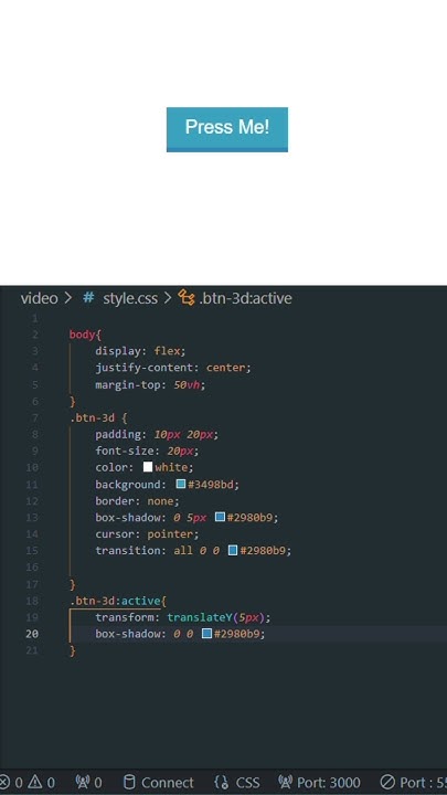 CSS 3D Button Hover Effects #ytshorts #youtubeshorts #trending #viralshorts #coding #webdesign ...