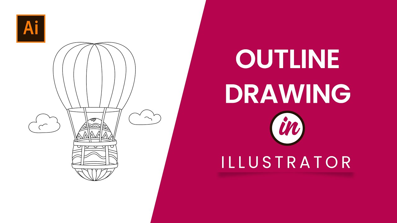 How to Draw Outline Illustration in Adobe illustrator | Coloring Book ...