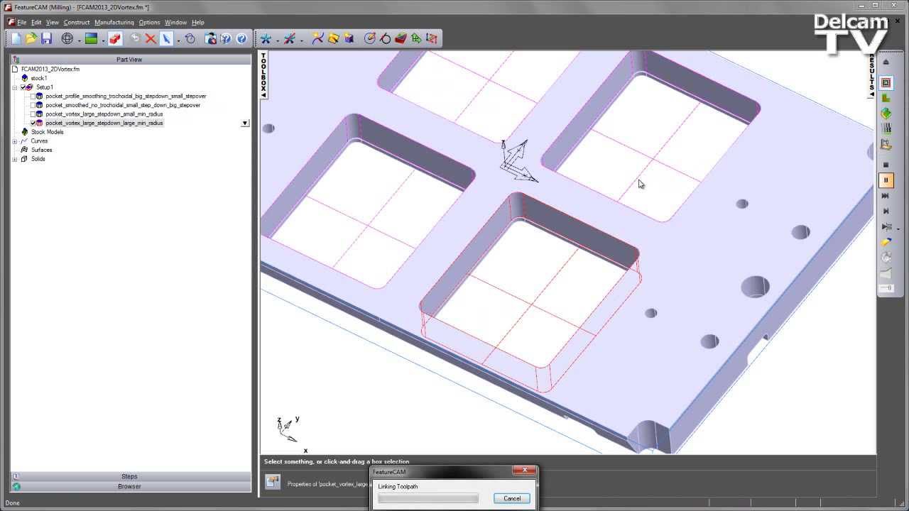 2D Vortex - FeatureCAM 2014 - YouTube