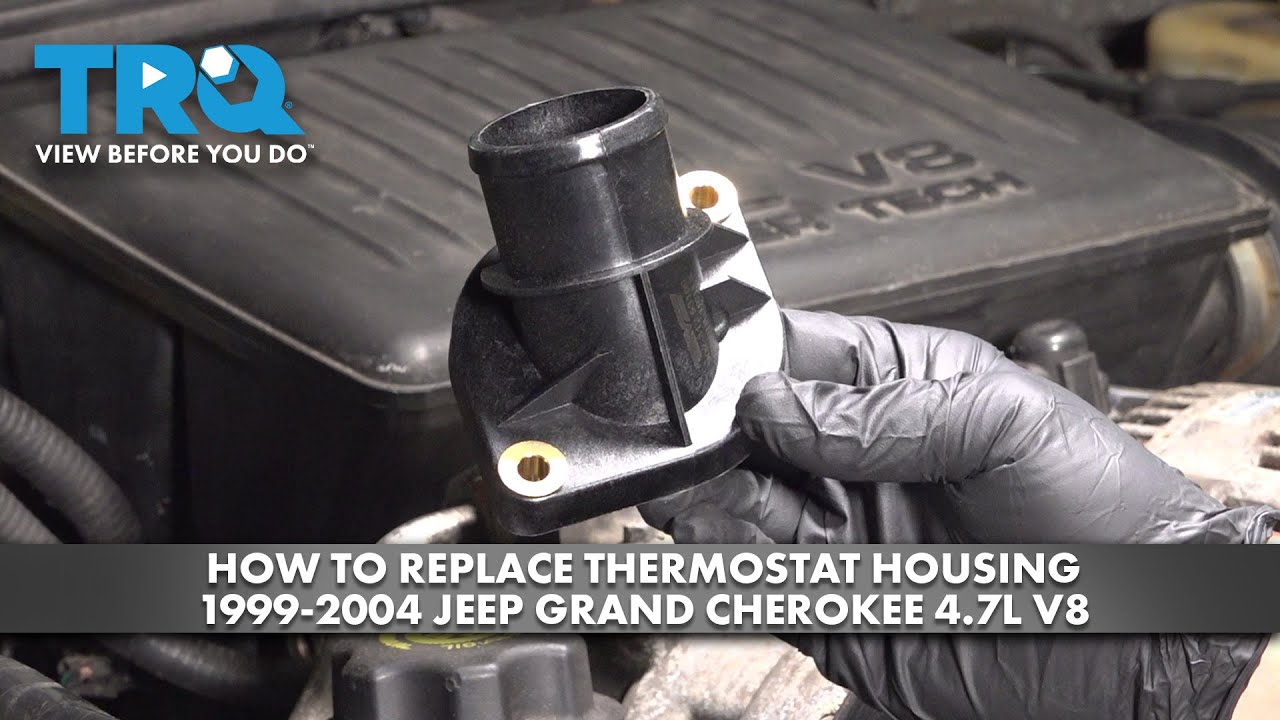 How to Replace Thermostat Housing 1999-2004 Jeep Grand Cherokee 4.7L V8 - YouTube