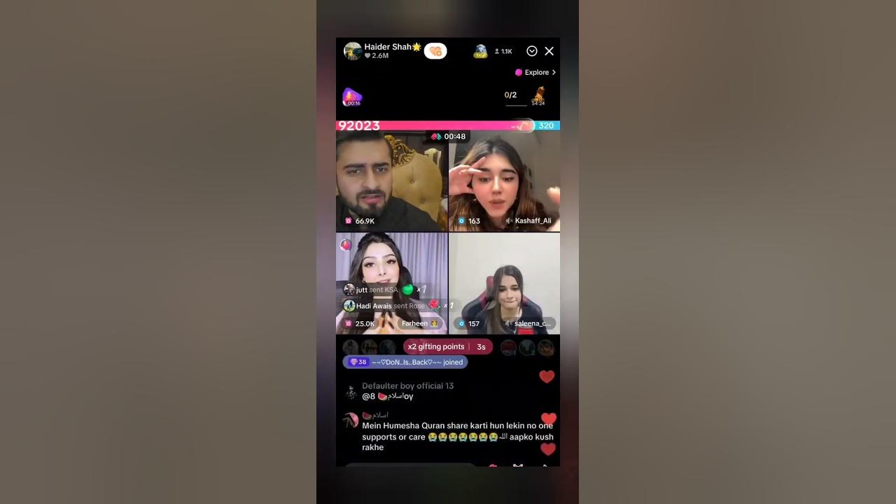 Haider Shah Tiktok Live Vs Kashaf Ali Tik Tok Live | Saleena And ...