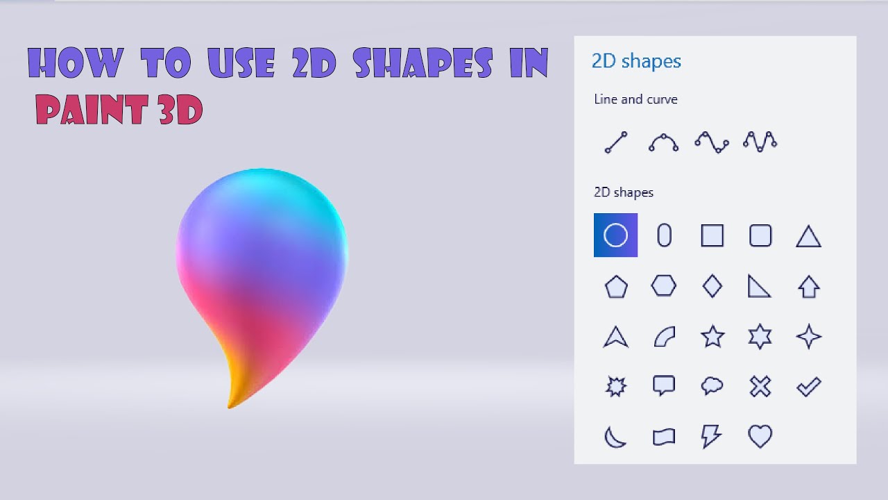 How to use 2D shapes in Paint3D - YouTube