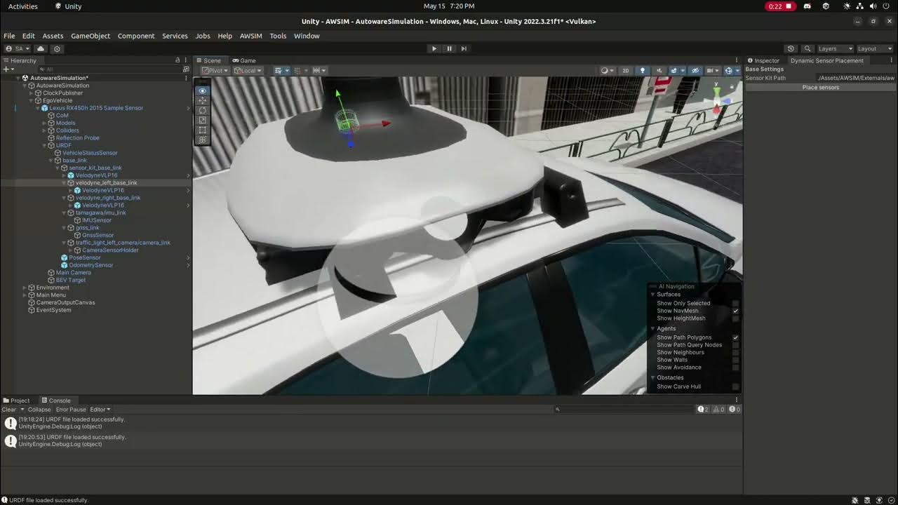 Dynamic Sensor Placement AWSIM - YouTube
