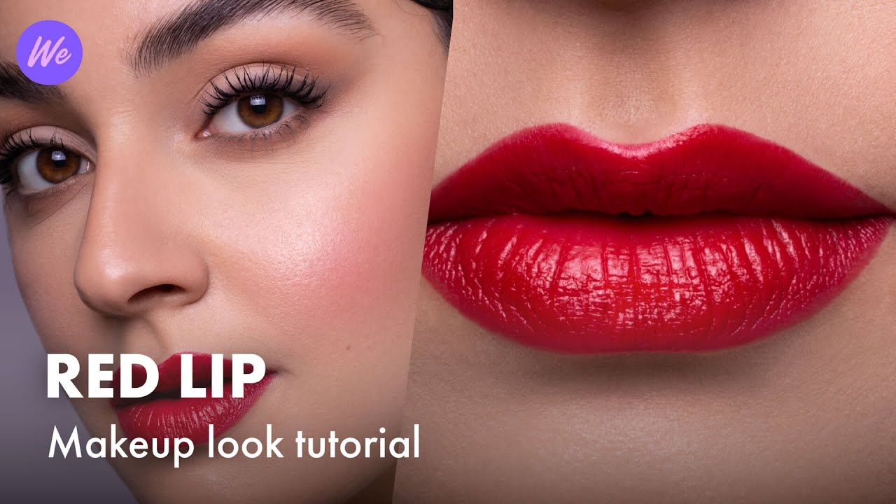 Red lip makeup look tutorial — wemakeup.it - YouTube