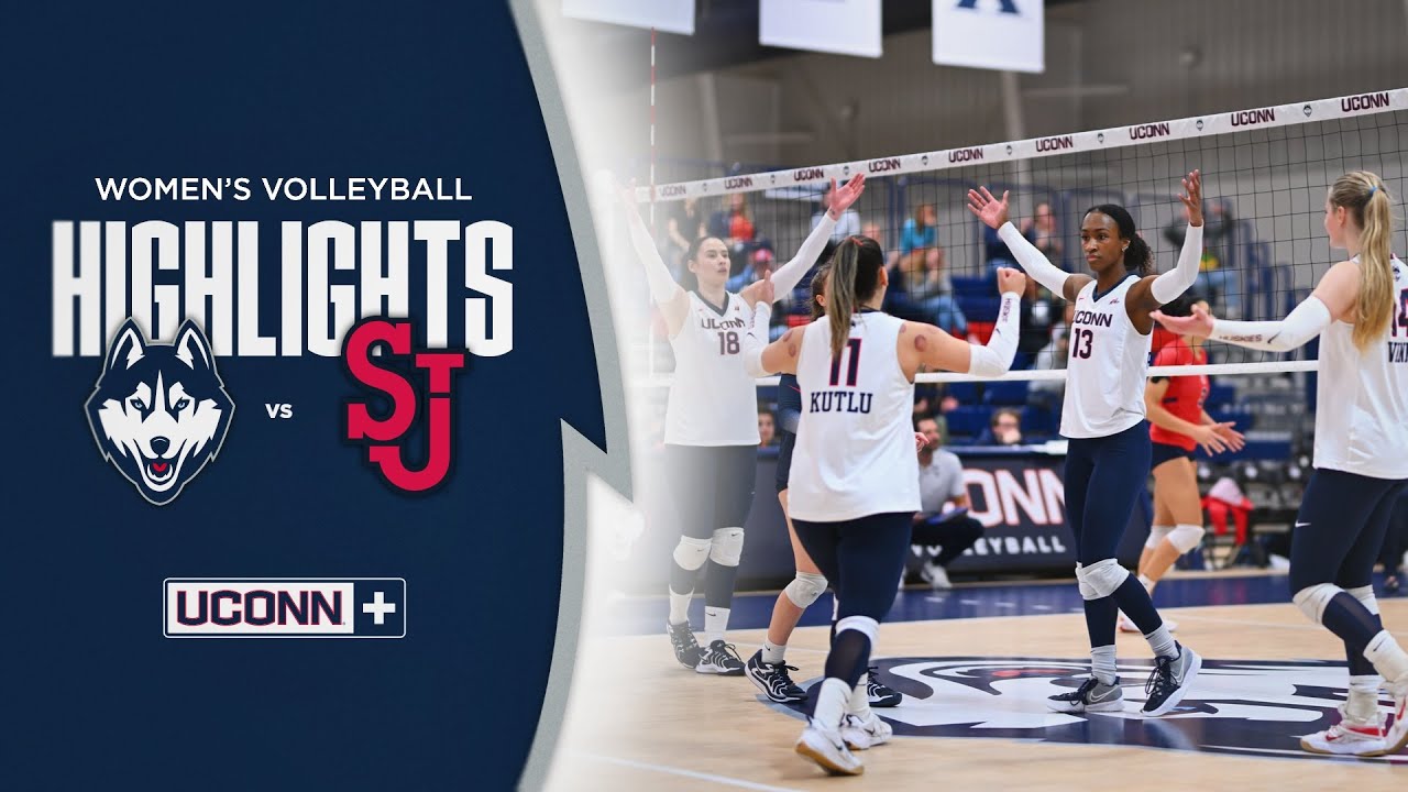 HIGHLIGHTS | UConn Volleyball Beats St. John's in 5 Sets - YouTube