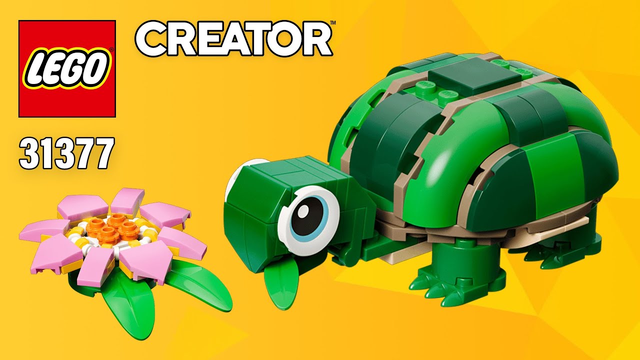 LEGO Creator Turtle with a Water Lily Flower (31377)[124 pcs] Step-by ...