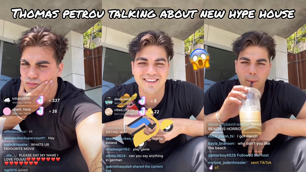 Thomas petrou talking about Mia and the new Hype House on tiktok live ...