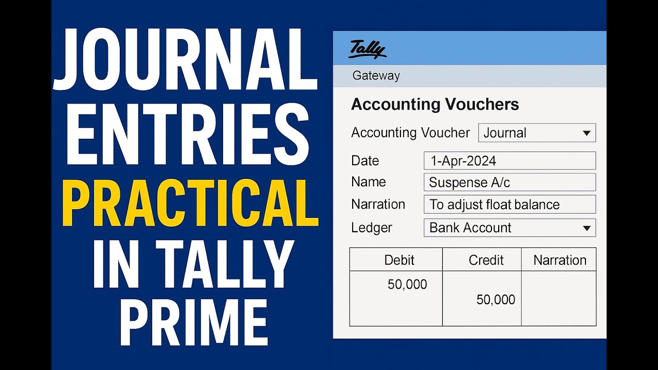 Complete Journal Entry in Tally Prime Step by Step || Tally prime # ...