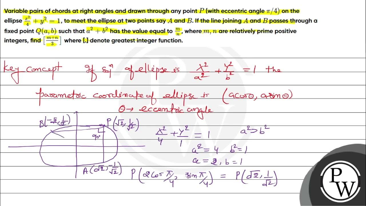 Variable Pairs Of Chords At Right Angles And Drawn Through Any Point variable-pairs-of-chords-at-right-angles-and-drawn-through-any-point