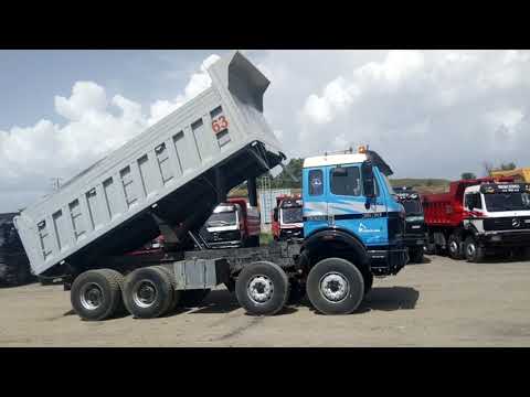 Mercedes 3538 Blue in operation with tipping moves - YouTube