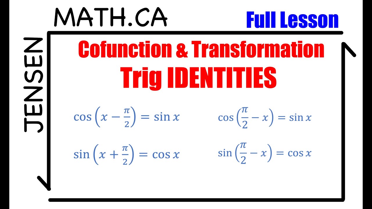 Cofunction Transformations Identities full Lesson Grade 12 MHF4U