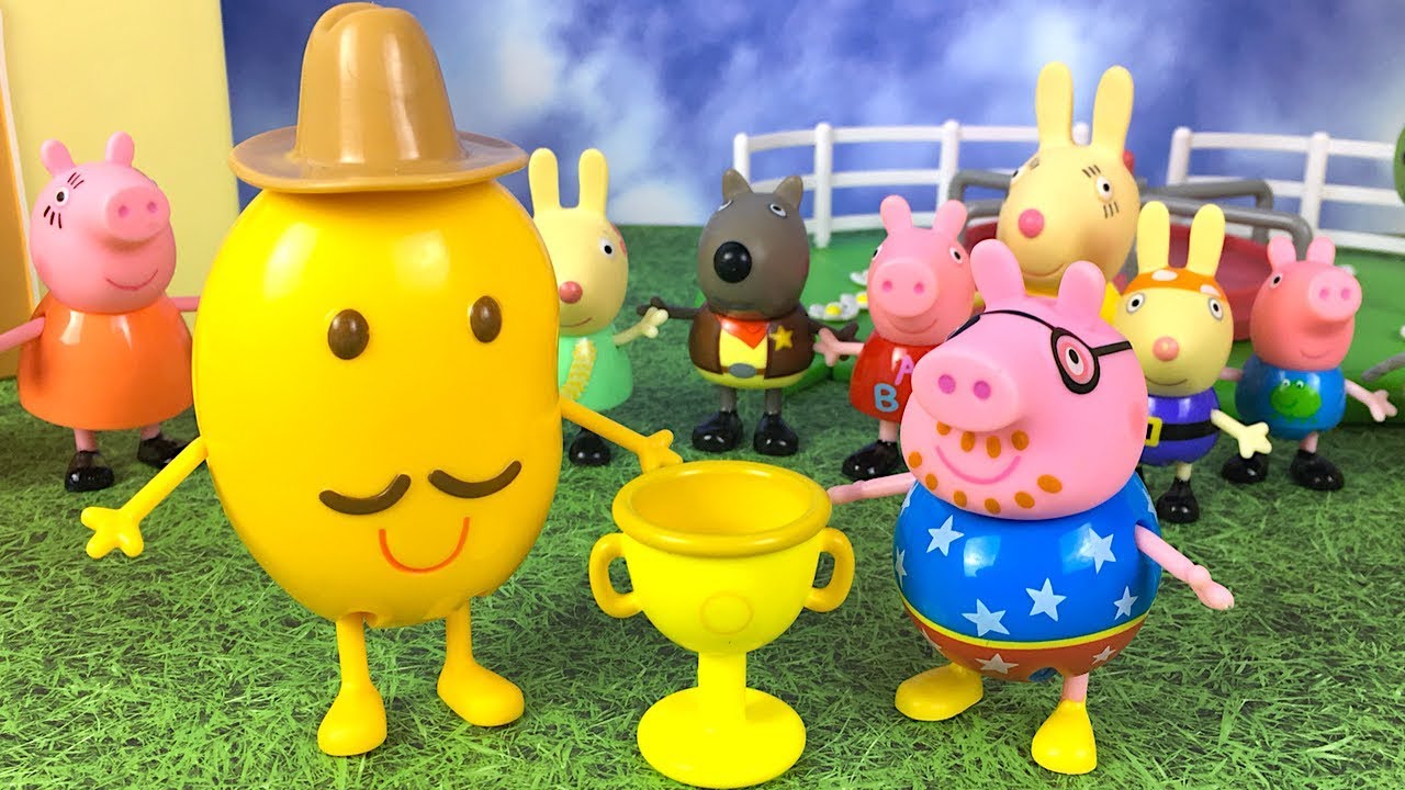 UNBOXING PEPPA PIG CHAMPION DADDY PIG & DADDY PIG GETS IN SHAPE WITH MR ...