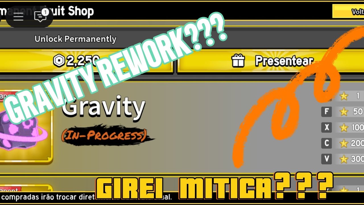 GRAVITY REWORK!!! GIREI FRUTA MITICA? - YouTube