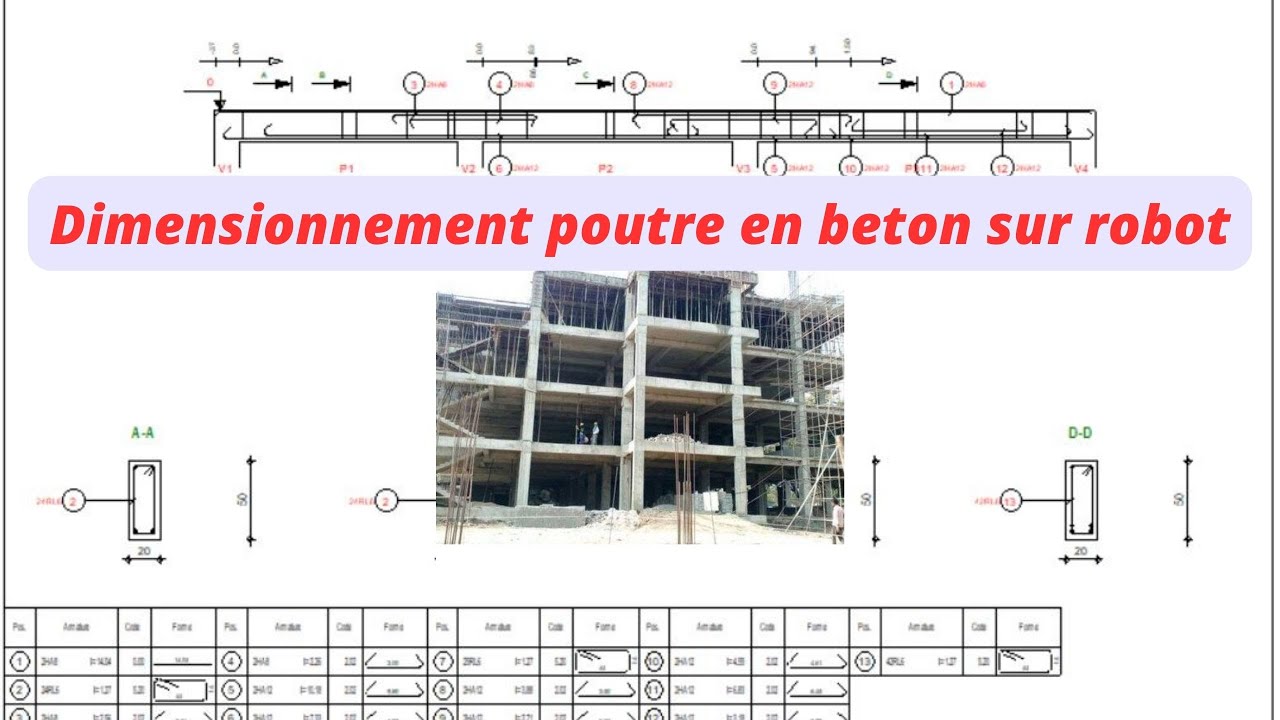 comment ferrailler une poutre en ba dans robot - YouTube