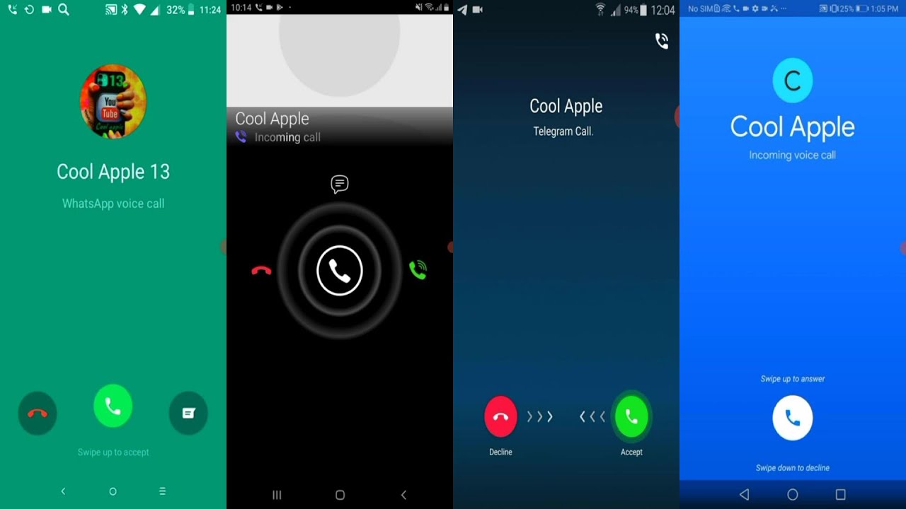WhatsApp & Viber & Telegram & Google Duo screen mix/ Incoming calls ...