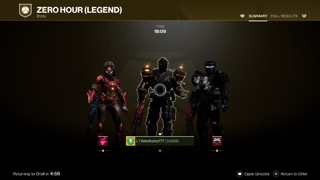 Legend Zero Hour Family Record 18:09 Destiny 2 - YouTube