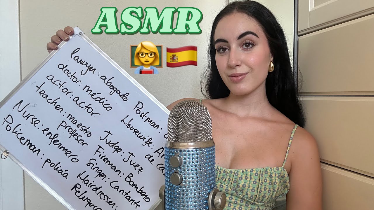 ASMR IN ENGLISH // TEACHING YOU SPANISH PART 2 👩‍🏫📝🇪🇸 #asmr - YouTube