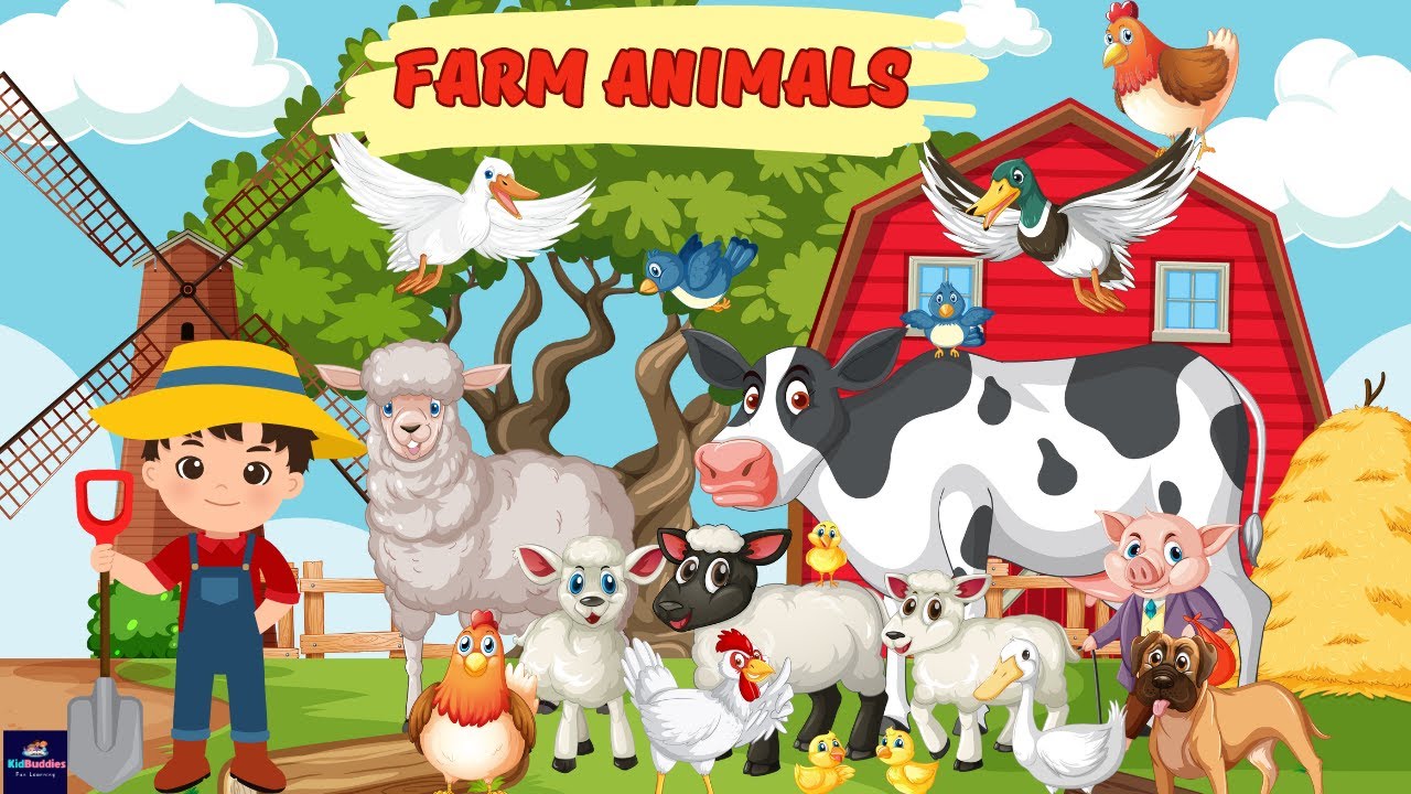 Farm Animals for Toddlers l Farm Animals Names l Vocabulary For Kids ...