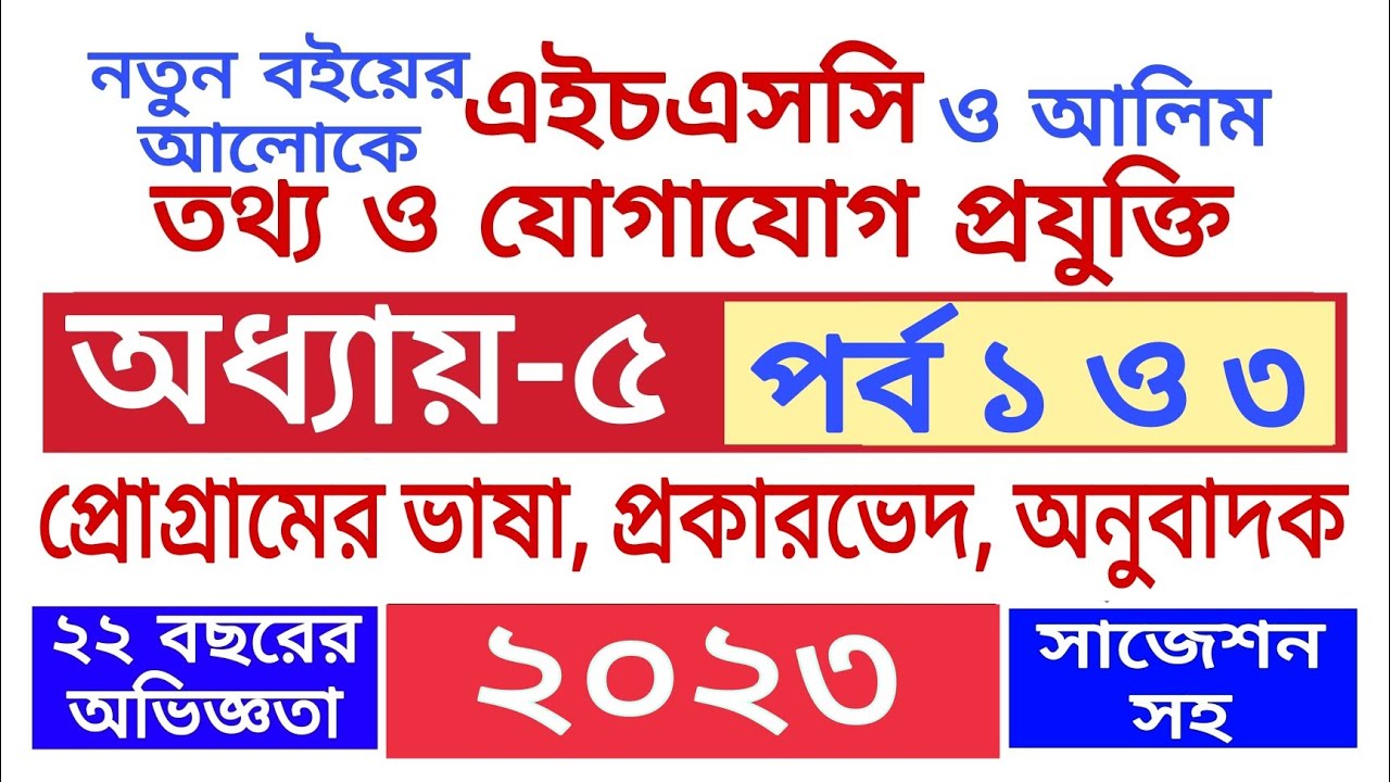 Hsc Ict Chapter 5 Part 1 And 3exam 2023programming Languageপ্রোগ্রামের