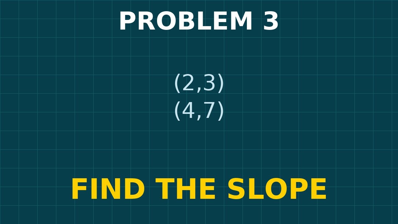 Problem 3: Finding Slope Between Two Points - YouTube