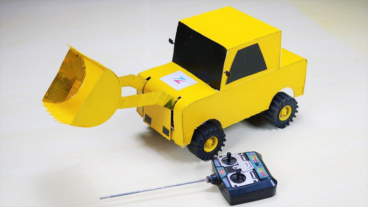 How to make Bulldozer only with cardboard at home - YouTube