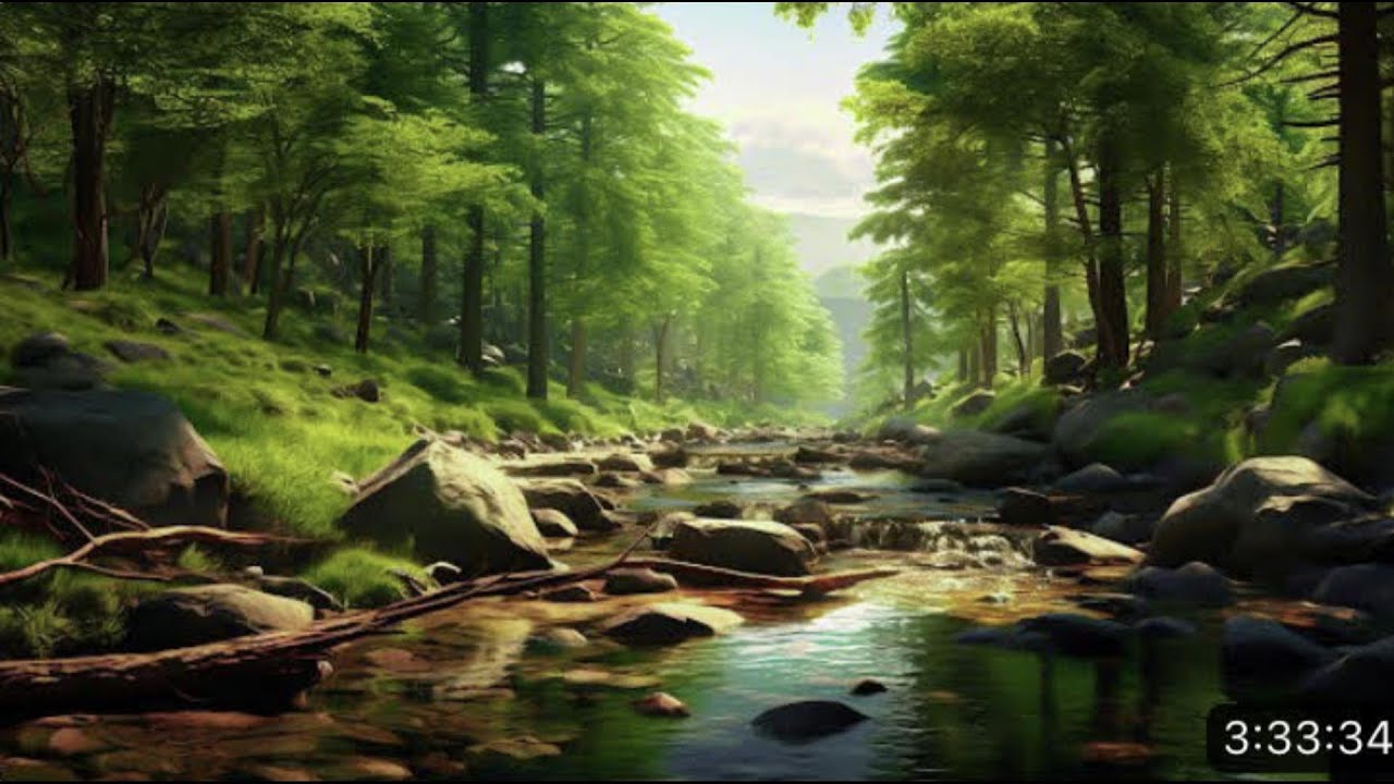Beautiful Relaxing Music with River Running Sound - Healing Stress ...
