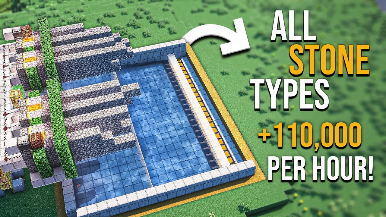 Minecraft Cobblestone & Stone Farm 1.21 - ALL TYPES - BEST DESIGN - YouTube