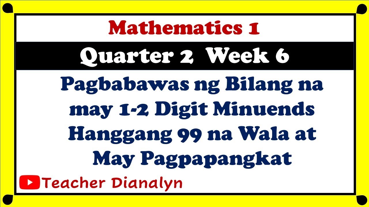 PAGBABAWAS NG BILANG NA WALA AT MAY PAGPAPANGKAT | MATH GRADE 1 QUARTER ...