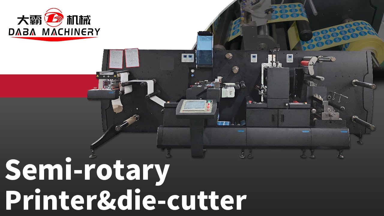 (Semi-rotary) Flexo printer& die cutter with air knives (DBGS) - YouTube