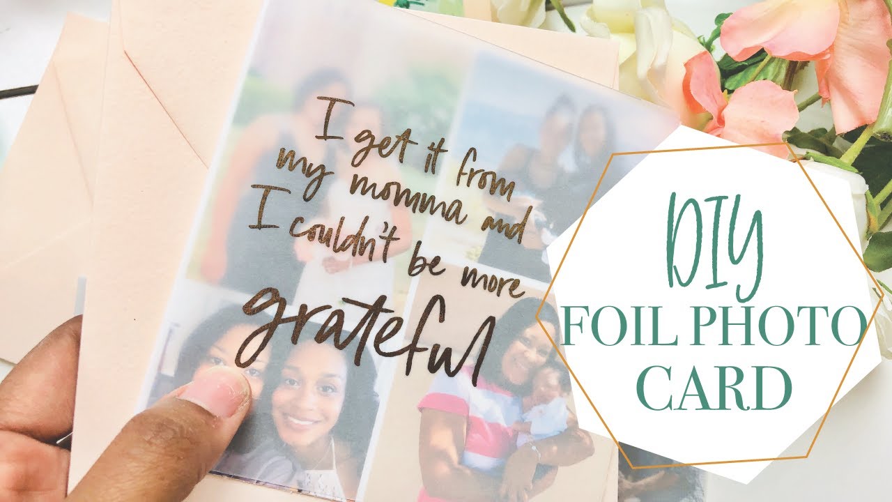 DIY Handmade Foil Vellum Photo Card | Thee Stationery Muse - YouTube