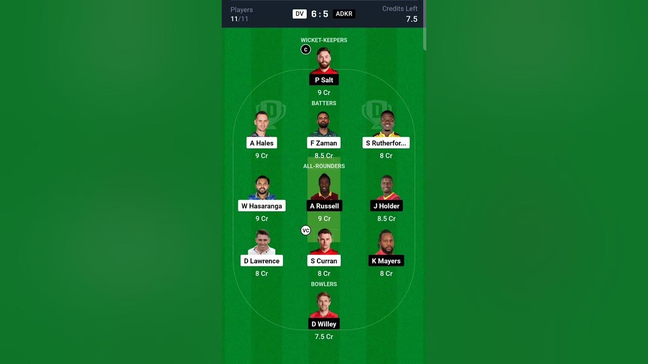 DV vs ADKR Dream 11 Prediction | DV vs ADKR Dream 11 Team | 15 Lakh 🤑 - YouTube