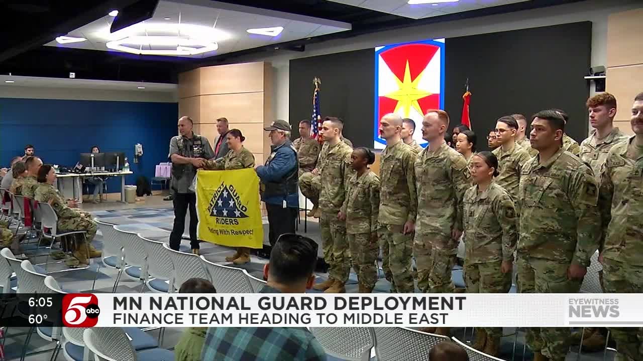 Minnesota National Guard financial soldiers deploy to Middle East - YouTube