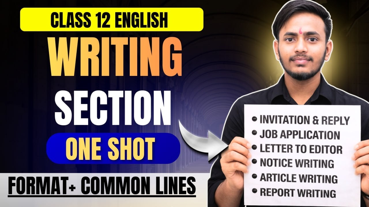 Class 12 English Writing Section One Shot 🔥 | Format + Common Lines ...