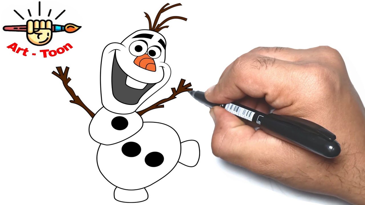 how to draw Olaf from Frozen 2 Movie Step by step - YouTube