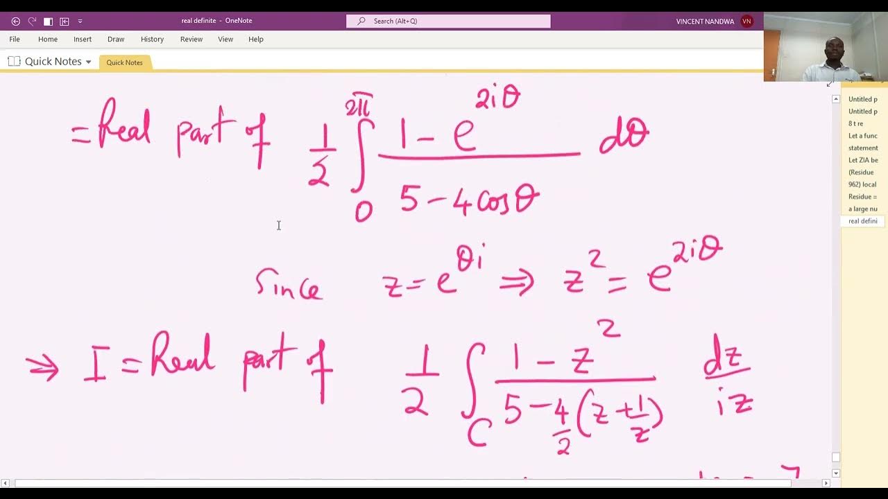 Evaluation of Real Definite Integrals by Contour Integration; Example 4 - YouTube