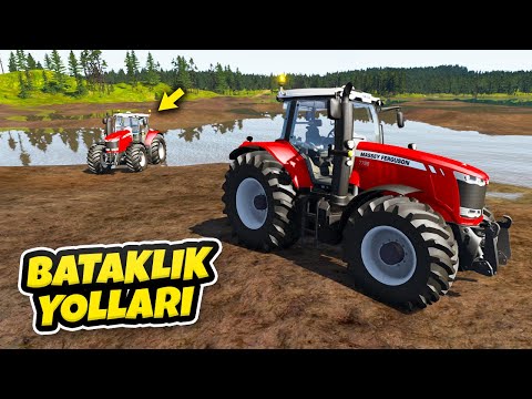 Massey Ferguson Traktörümüzle Bataklık Yollarına Girdim - BeamNG Drive