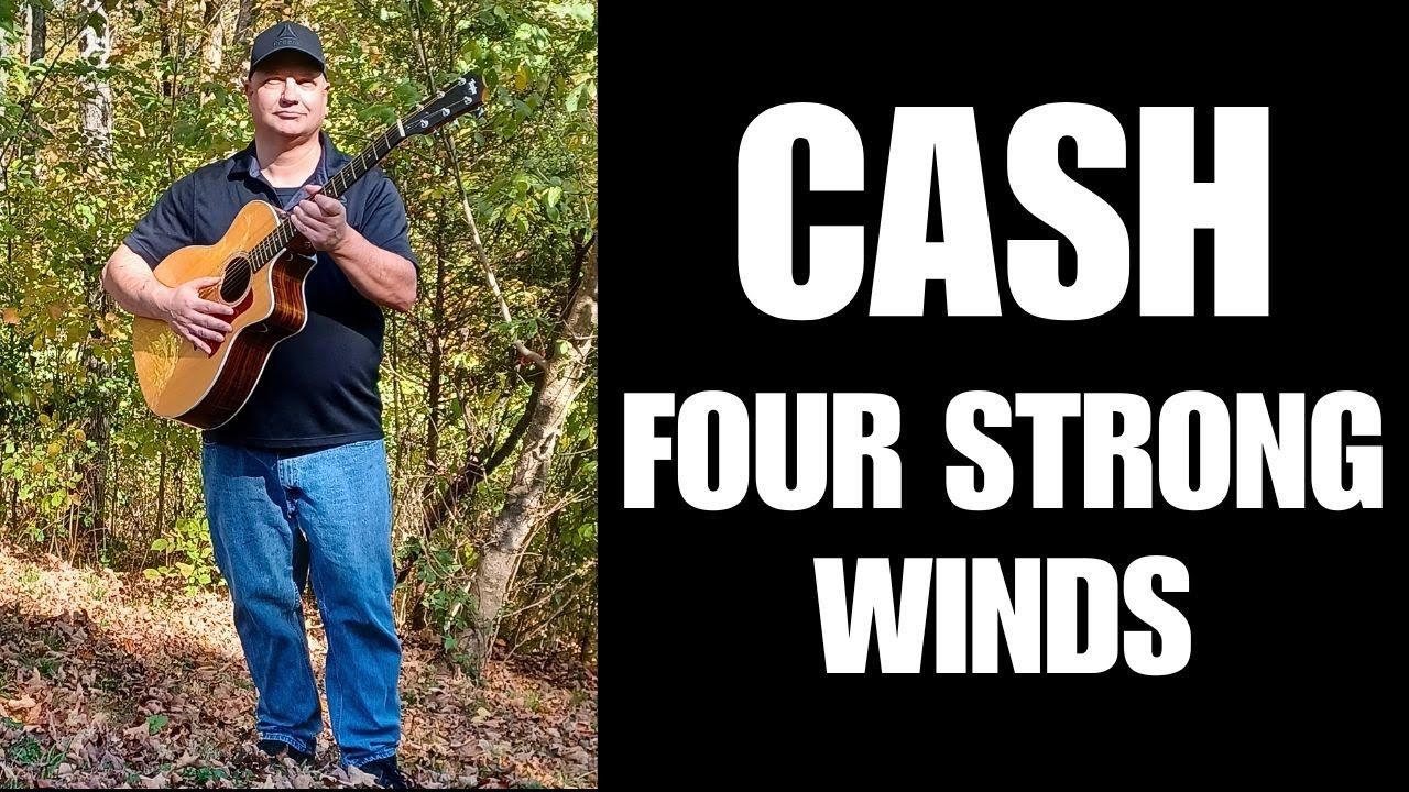 Johnny Cash - Four Strong Winds Fingerpicking Guitar Lesson with Lead ...