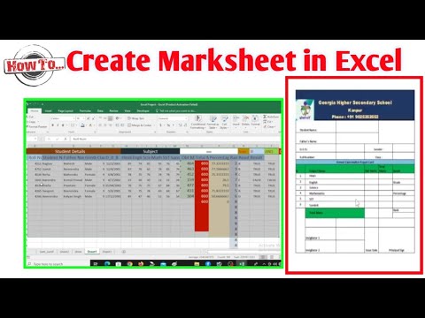 Excel me marksheet kaise banaye | how to create student marksheet in excel | MS excel full ...