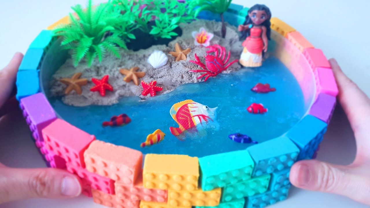 How to make Slime Sea fishing with Kinetic Sand Dory & Mad Matter ...