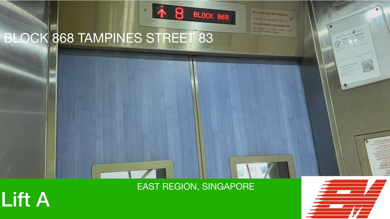HDB Block 868 Tampines || EM Elevator (Lift A) - YouTube