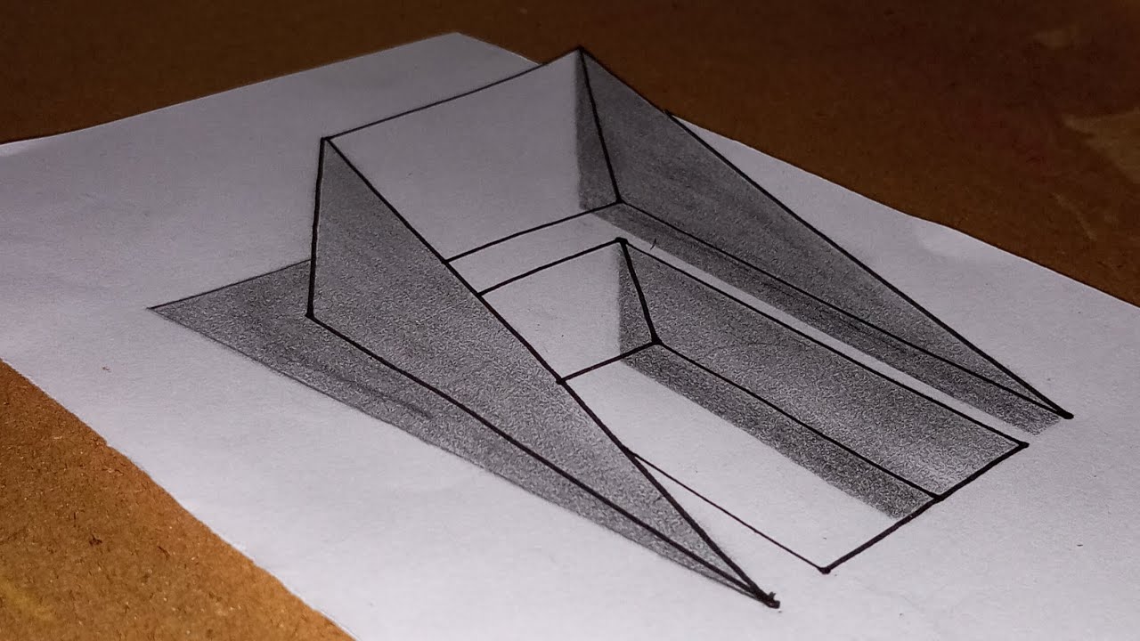 how to draw 3d slope drawing optical illusion 3d hole tutorial drawing ...