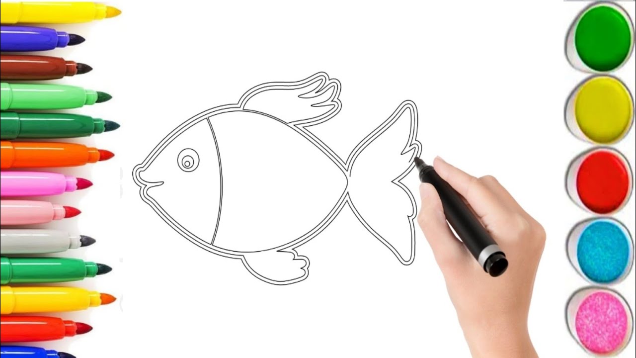 How to Draw Fish Step by Step | Fish Drawing for Kids | Kids Drawing ...