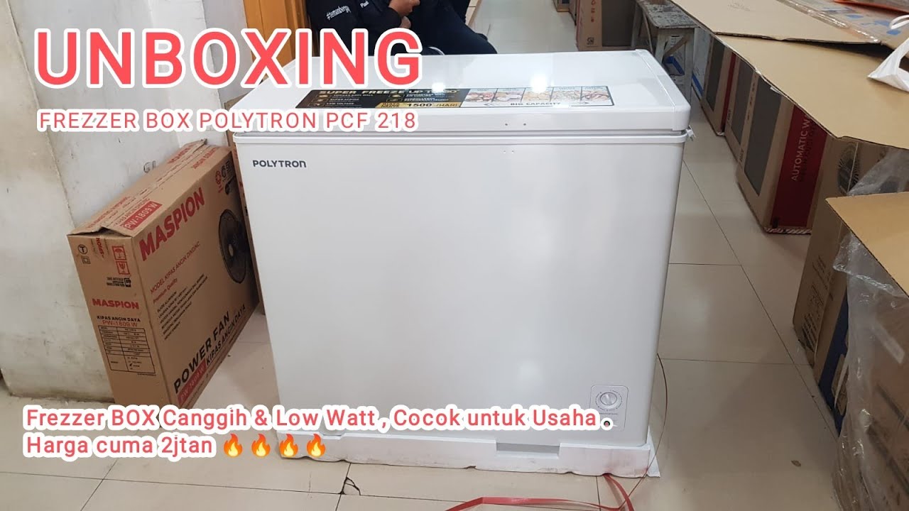 Review & Unboxing Freezer Box Polytron tipe terbaru 2022 PCF218. - YouTube