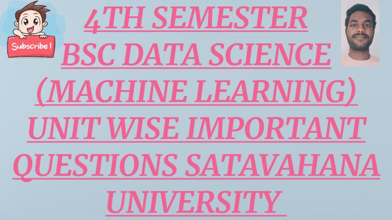 4th sem bsc Data science (machine learning) unit wise important ...