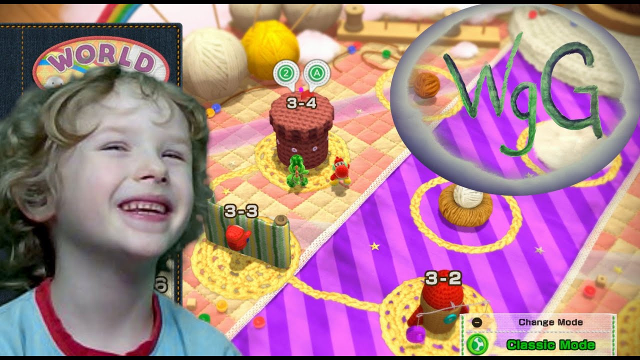 3-4 WgG - Sir James and Daddy playing Yoshi's Woolly World - Stage 3-4 ...