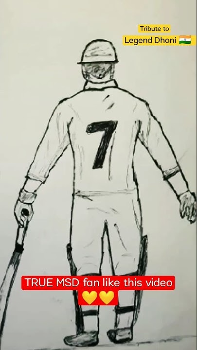 How to Draw Sketch of MS Dhoni | MSD sketch | #sketch #artist #dhoni # ...
