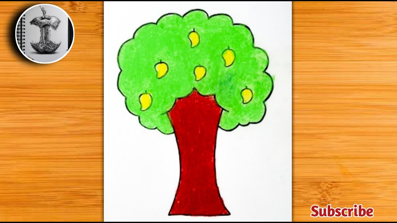 Mango Tree Drawing | How to draw mango tree drawing | @ArtbyRihaMaryam ...