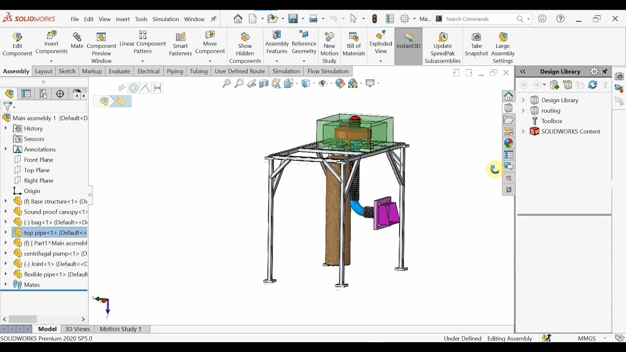 Industrial Dust collector in solidworks/ Air filter bag - YouTube